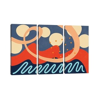 iCanvas "Waves XXX" by amini54 3-Piece Canvas Wall Art Set - Bed Bath & Beyond - 35587636